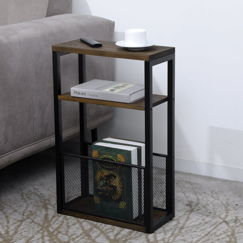 17 Stories Solid Wood Floor Shelf End Table with Storage & Reviews ...