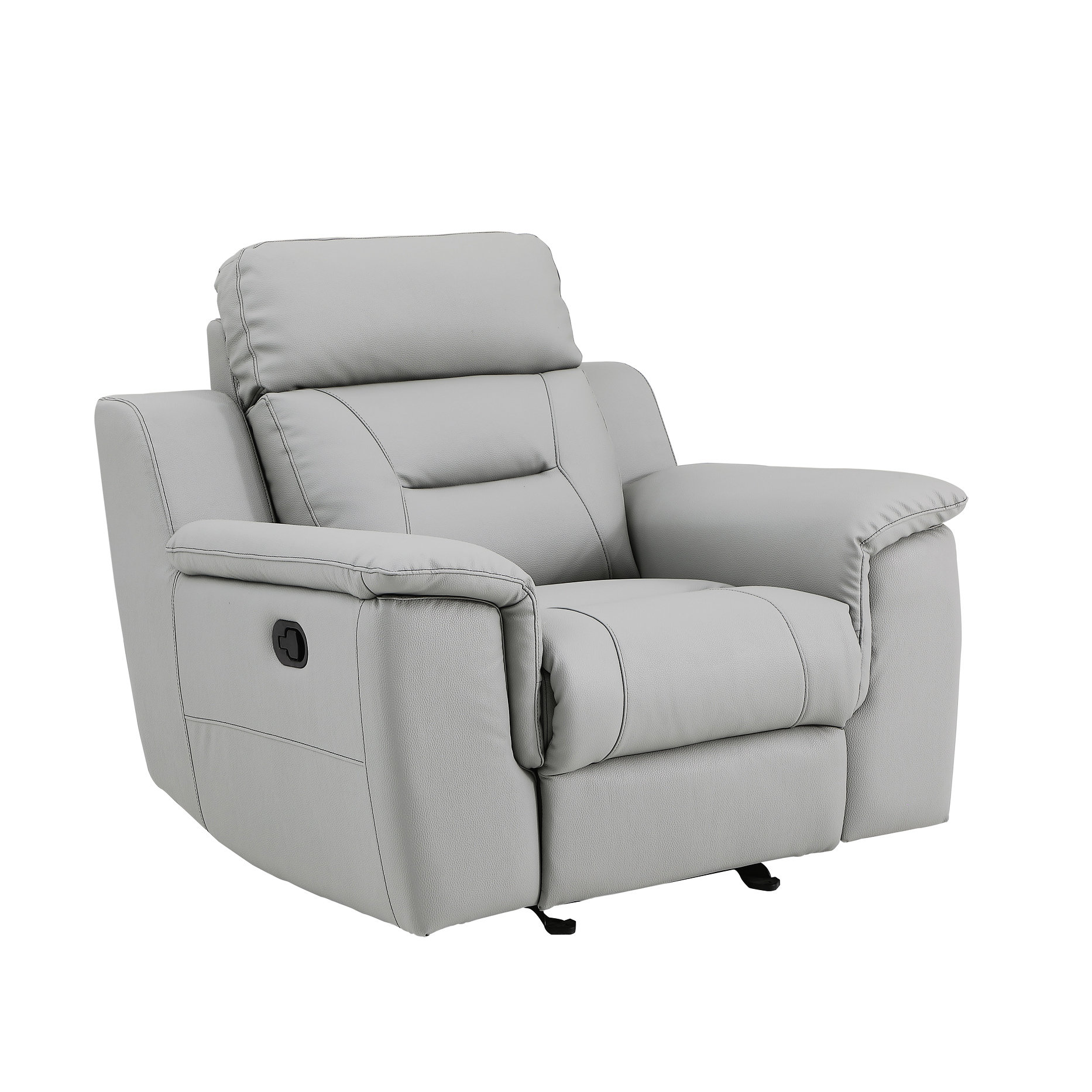 Hokku Designs Kiln-dried Hardwood Leather Recliner - Foam Gray With ...