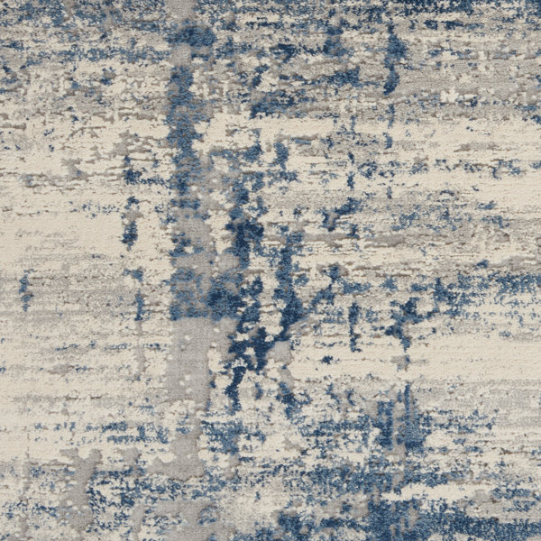 17 Stories Ariaya Abstract Gray/Blue/Ivory Indoor Area Rug & Reviews ...