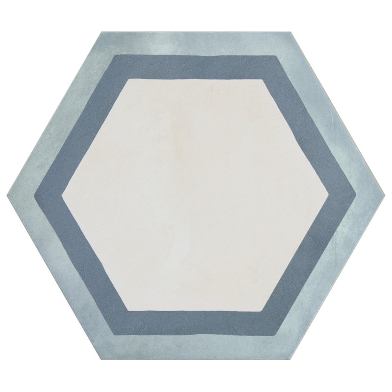 Bond Tile Dash Deco 8.5 in. x 9.84 in. Matte Hexagon Porcelain Floor ...