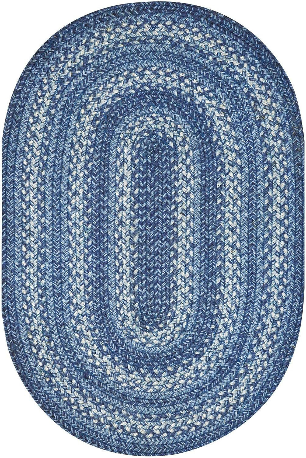 August Grove® Damell Denim Blue Braided Rug, a Country Style Rug and ...