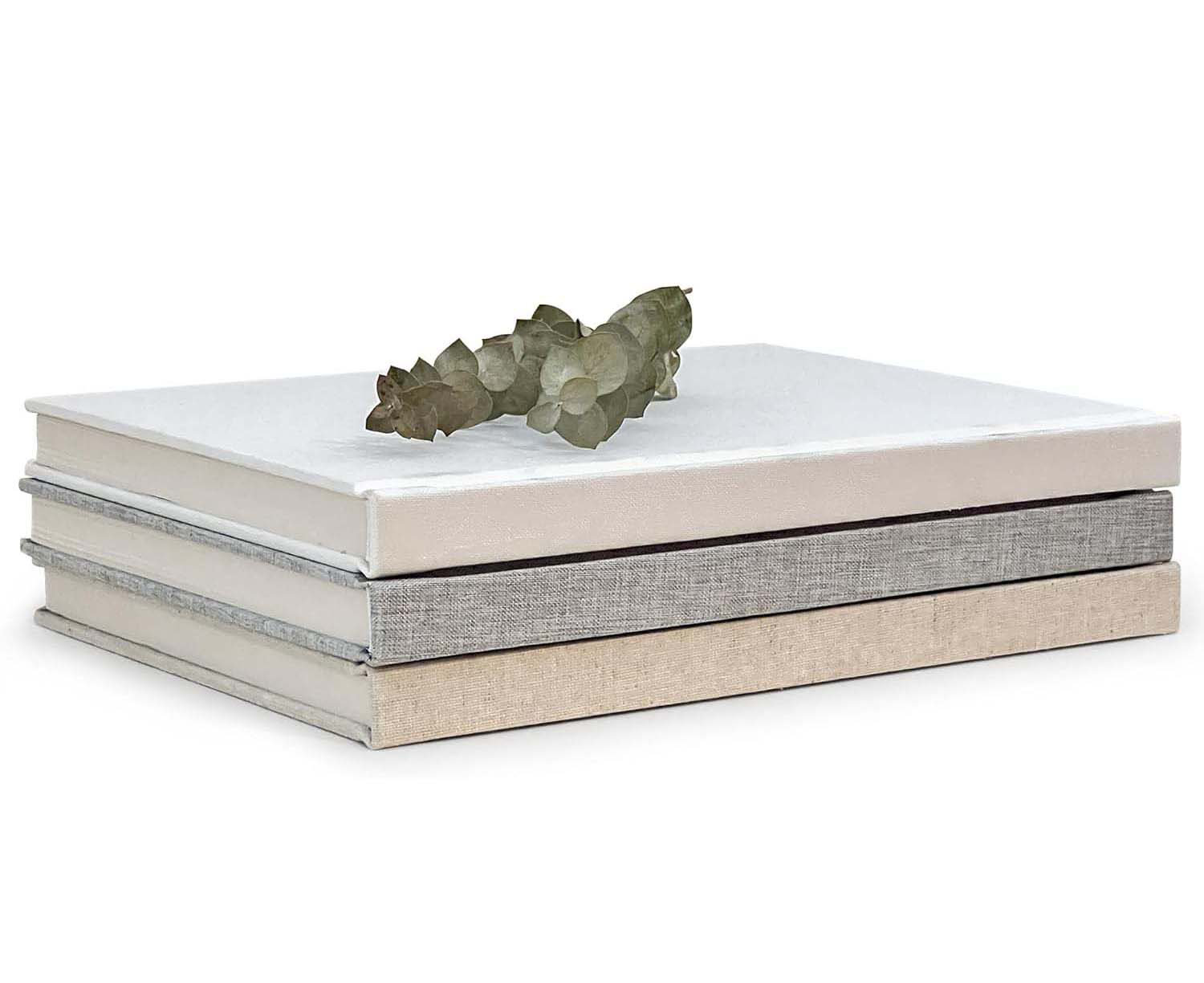 Latitude Run® Decorative Book Set | Set Of 3 Real Linen Covered Book ...
