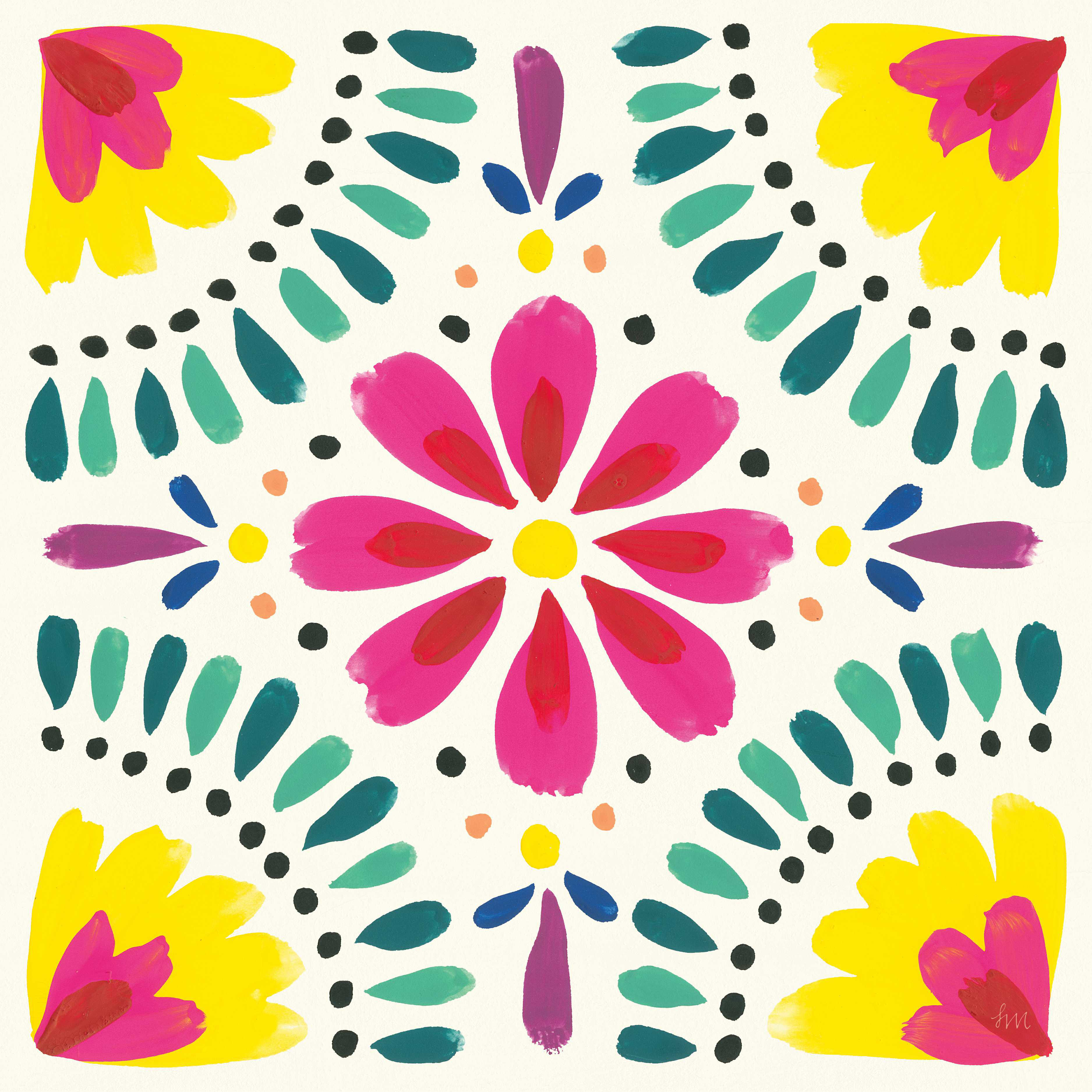 Red Barrel Studio® Floral Fiesta White Tile X | Wayfair