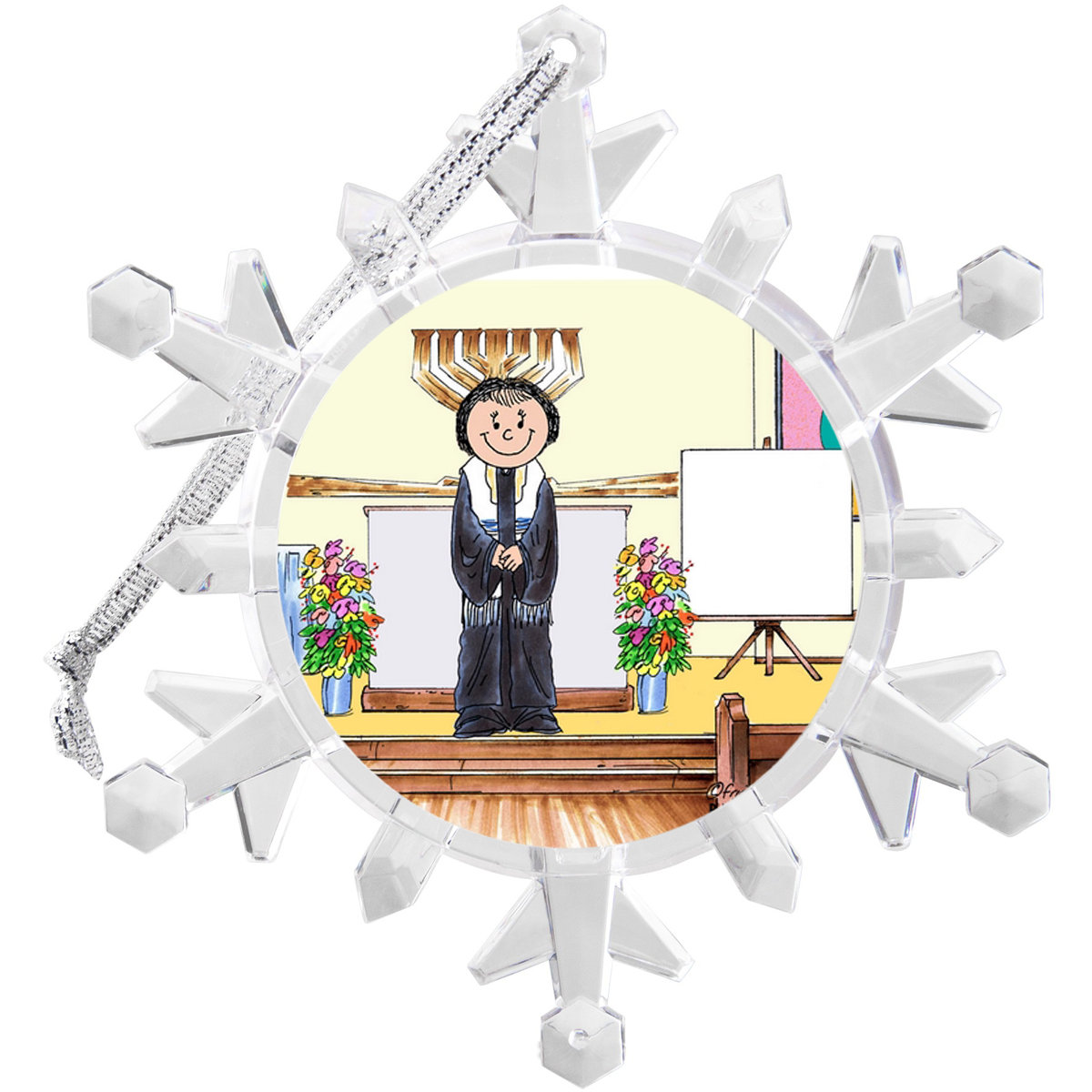 Printed Perfection Personalized Rabbi - Female Lighted LED Snow Flake ...