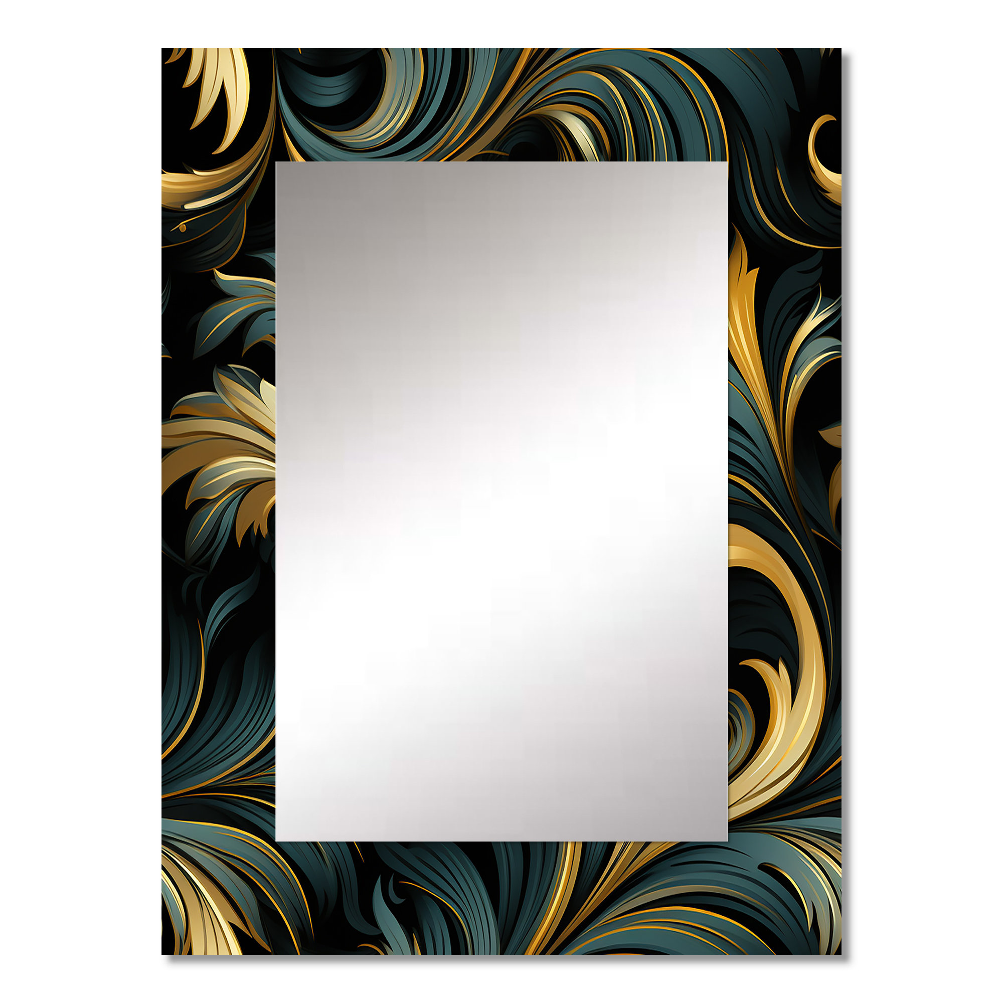 East Urban Home Gold And Blue Luxury Damask Symphony - damask Unique ...