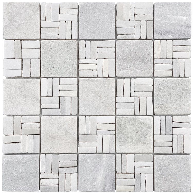 Intrend Tile 12" x 12" Quartzite Mosaic Wall Floor Use Tile | Wayfair