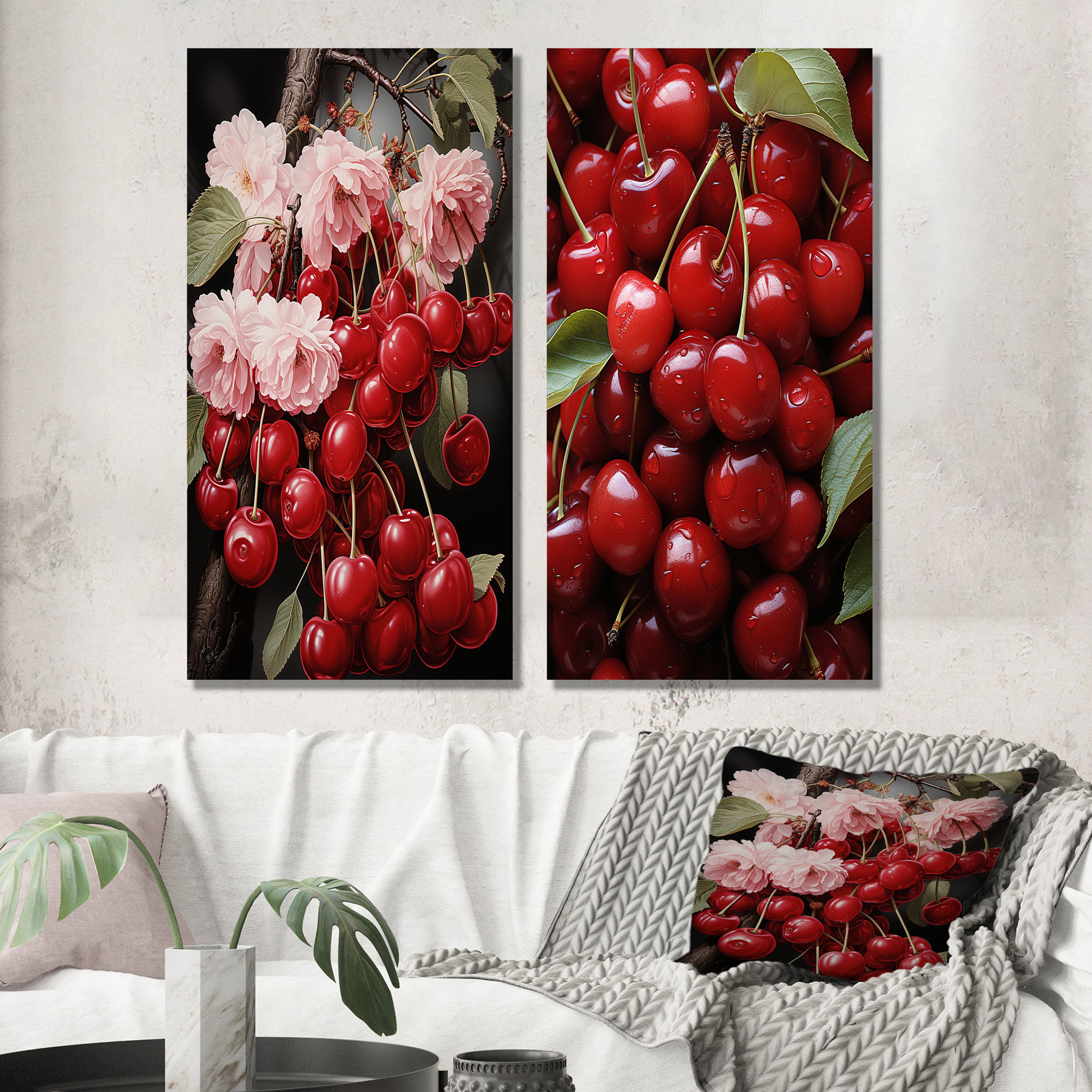 Latitude Run® Red Cherry Fruit Beauty I - Cherry Metal Prints Set Of 2 ...