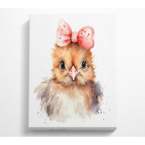 Bright Star Chick With A Bow - Wrapped Canvas Print | Wayfair.co.uk