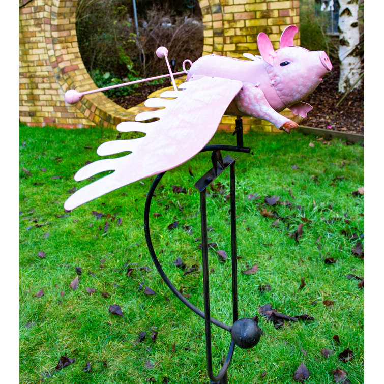 Happy Larry Esma Flying Pig Metal Wind Rocker Spinner Rocking Balancing ...