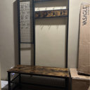 17 Stories Borman Hall Tree 38.5'' Wide with Bench and Shoe Storage ...