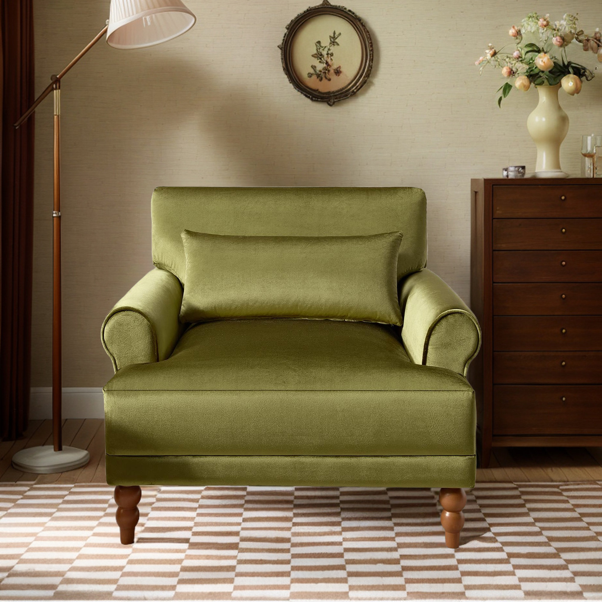 Alcott Hill® Oversize Accent Chair With A Pillow | Wayfair