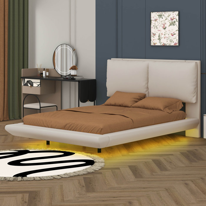 Brayden Studio® Cymon Full Size Upholstered Platform Bed with Sensor ...