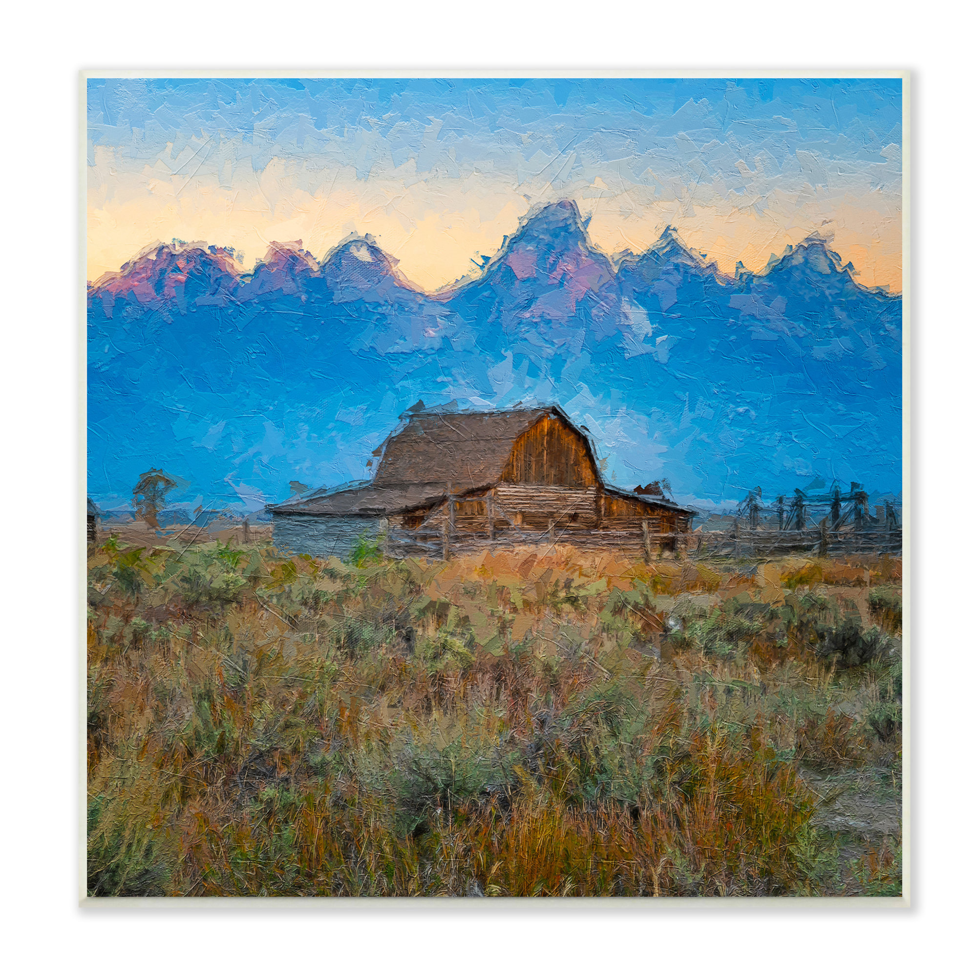 Stupell Industries Countryside Farm Pasture Barn Bold Blue Sunset | Wayfair