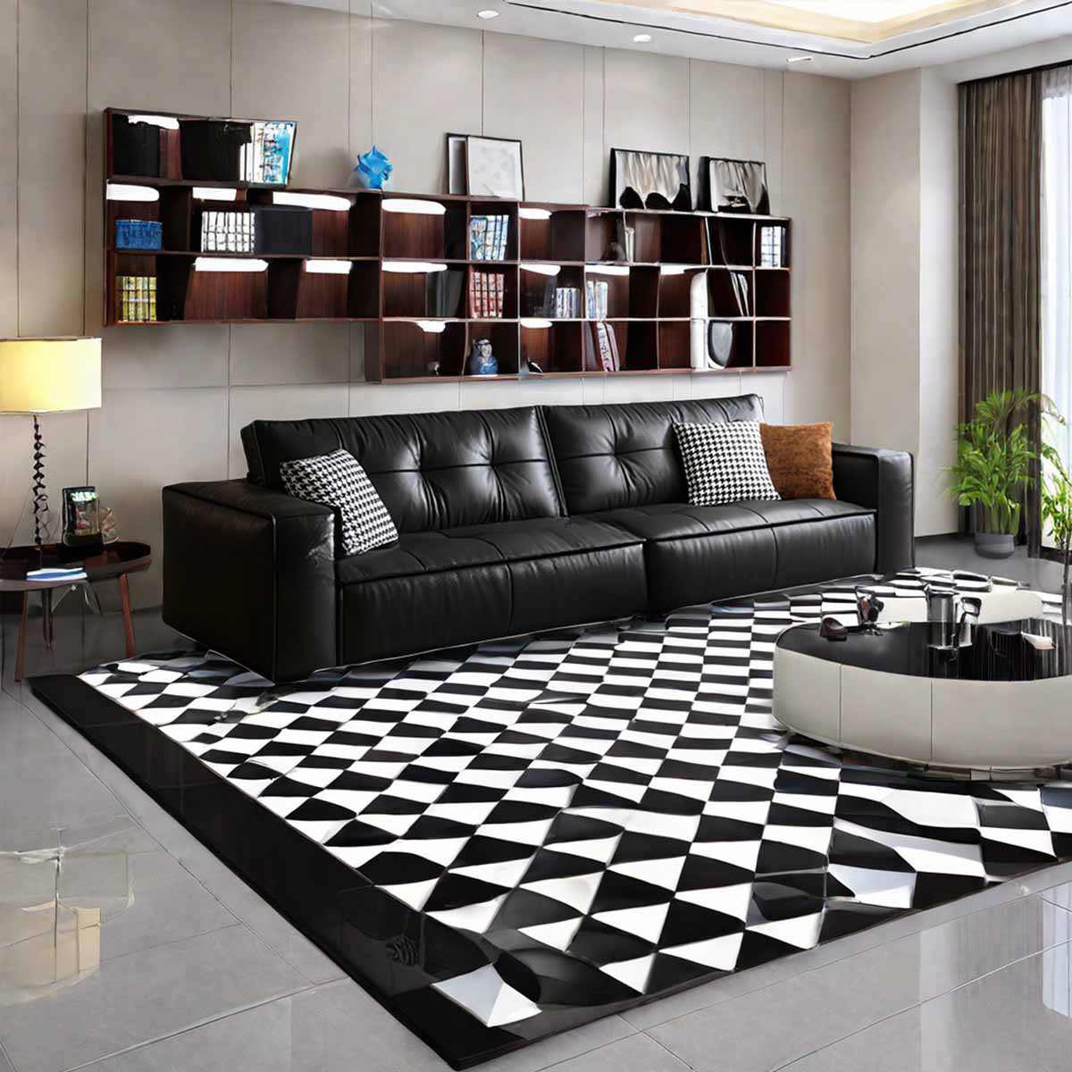 Lifton Italian Minimalist Living Room Straight Sofa 125.98'' Genuine ...