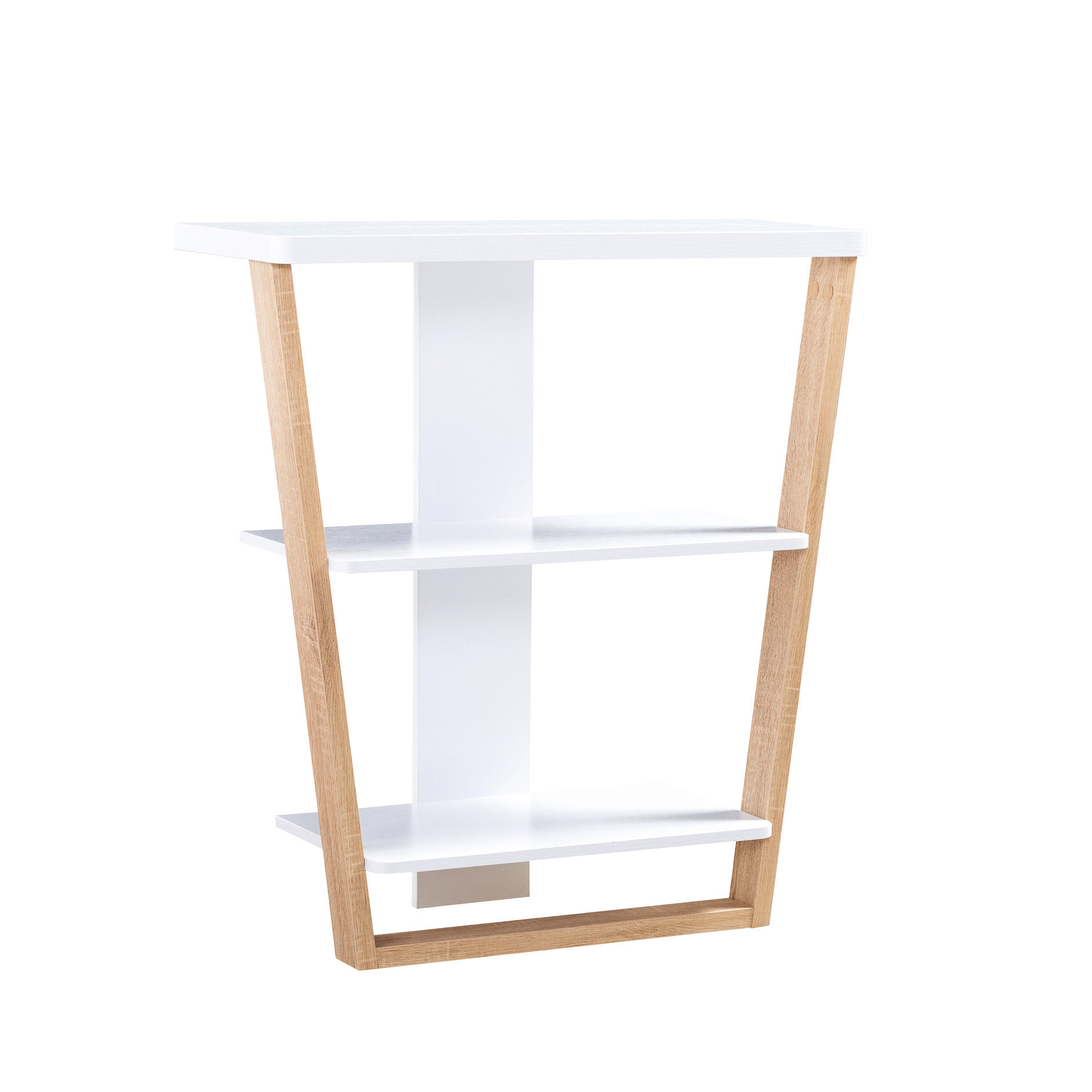 George Oliver Console Table With Three Open Shelf Stands - White ...