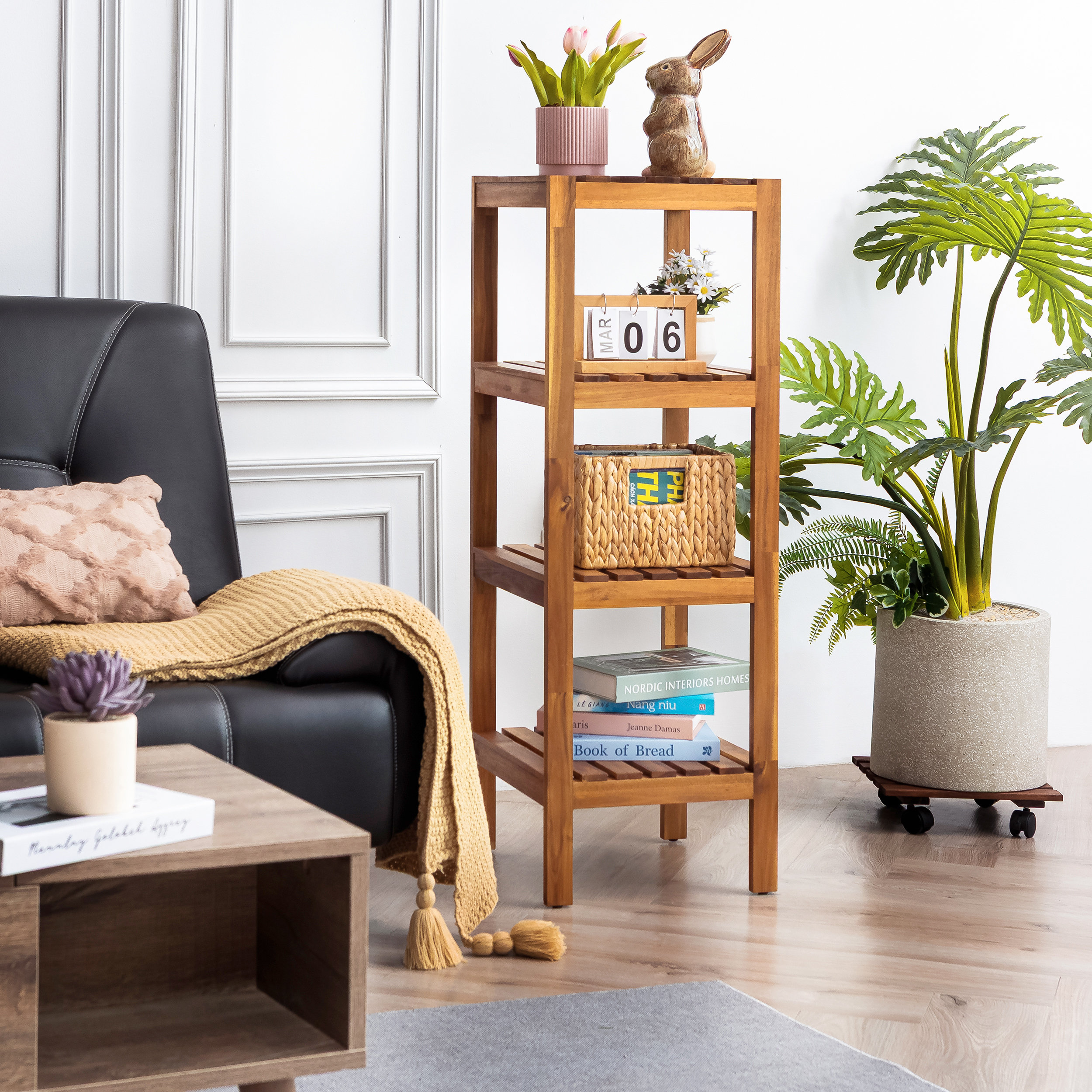Winston Porter 4-tier Acacia Wood Conner Rack & Reviews - Wayfair Canada