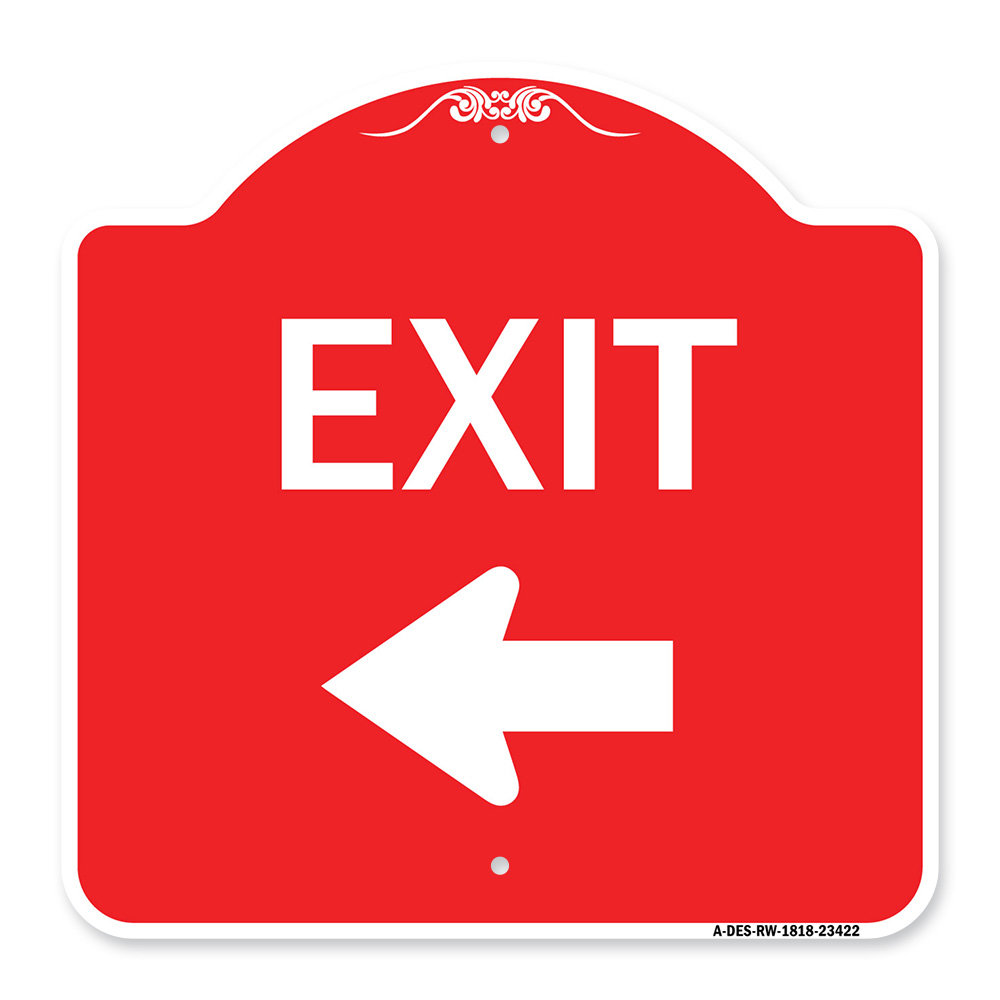Signmission Designer Series Sign - Parking Lot Sign Exit Sign (Left ...