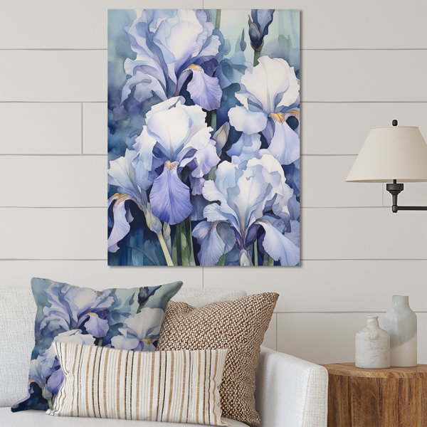 Red Barrel Studio® White Purple Iris Petals On Metal Print | Wayfair