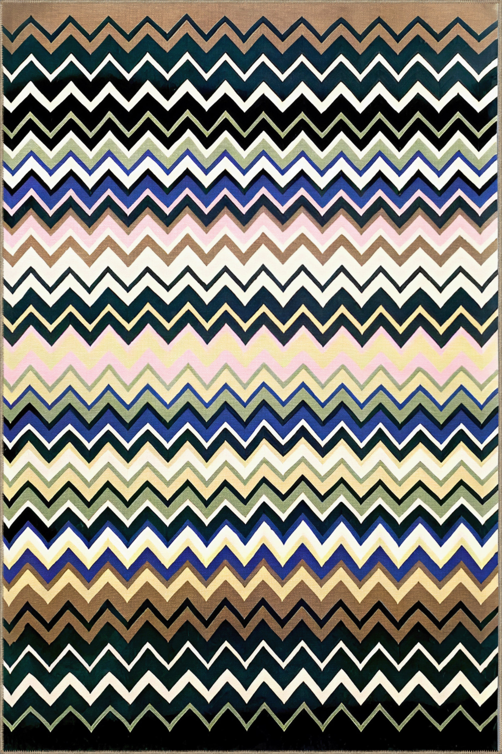 Latitude Run® Nannie Digital Print Carpet Navy Blue Brown Beige Color ...