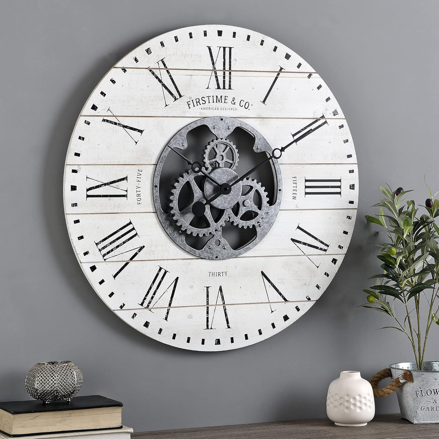 Gracie Oaks Wall Clock Large Vintage Decor 27-Inch | Wayfair