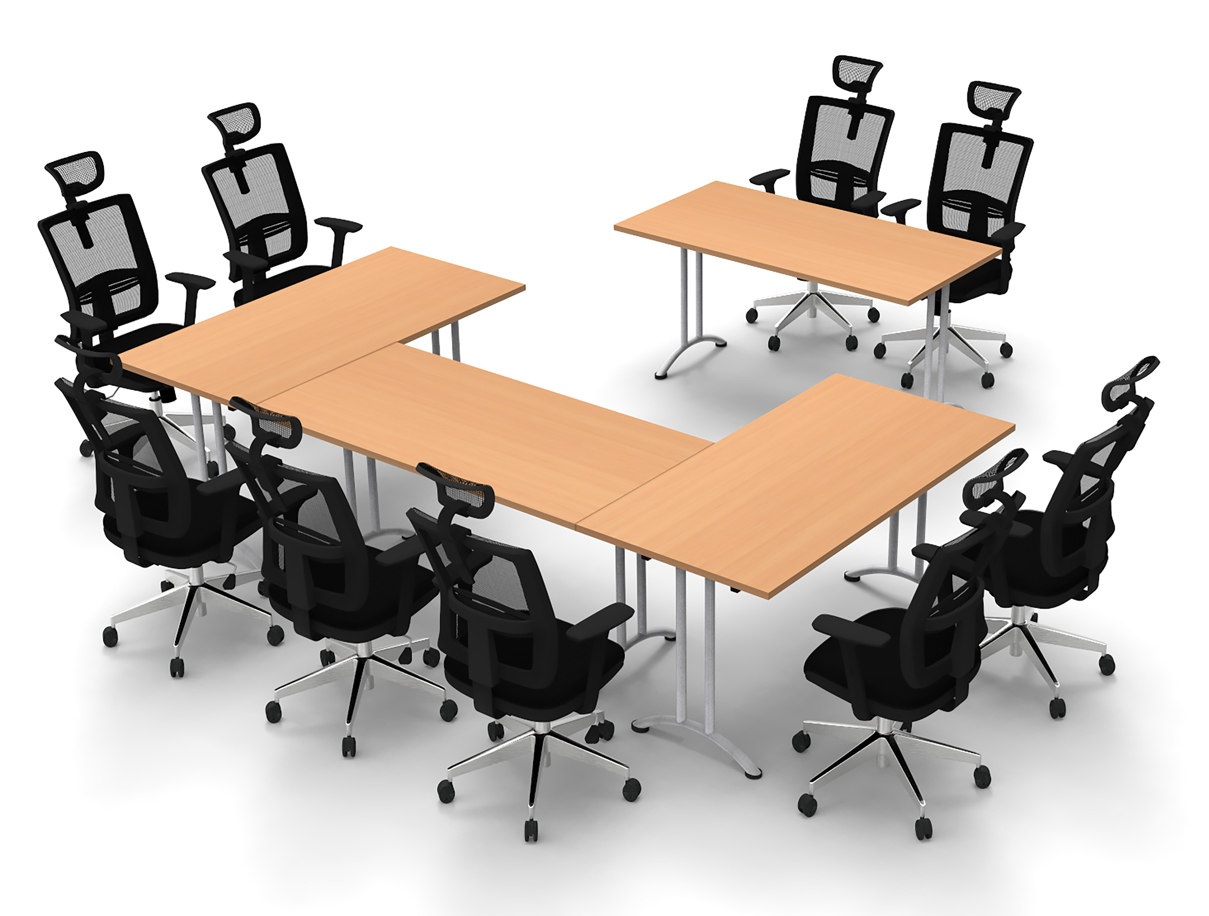 Symple Stuff Hagy 9 Person Conference Meeting Tables with 9 Chairs ...