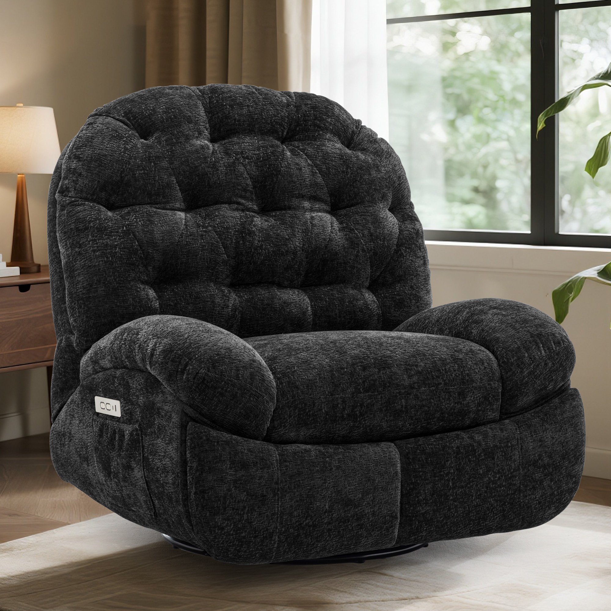 Latitude Run® Recliner Chair, Electric Recliners , Soft Fabric ...