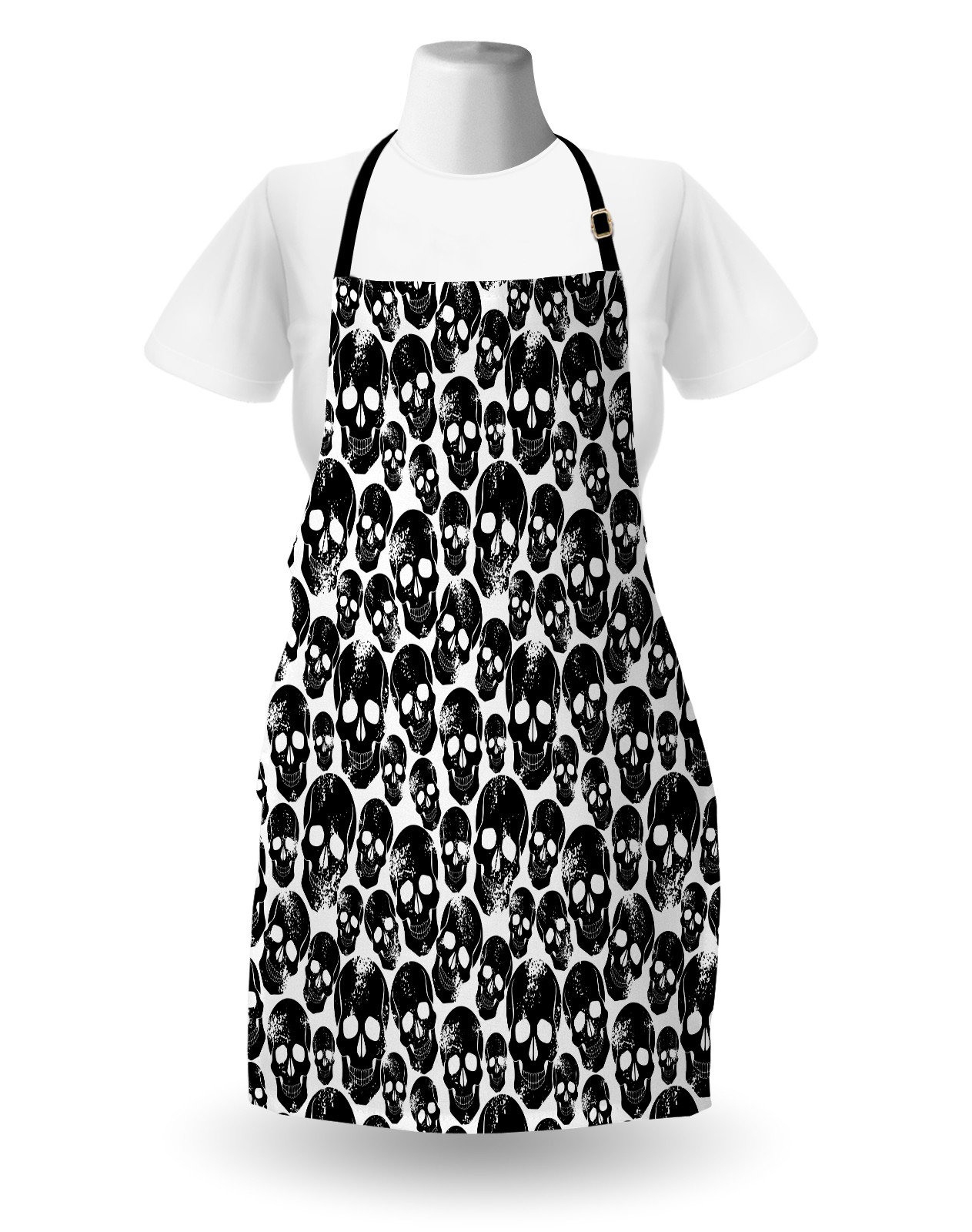 Arlmont & Co. Gothic Apron Unisex, Grunge Black Skulls, Adult Size ...