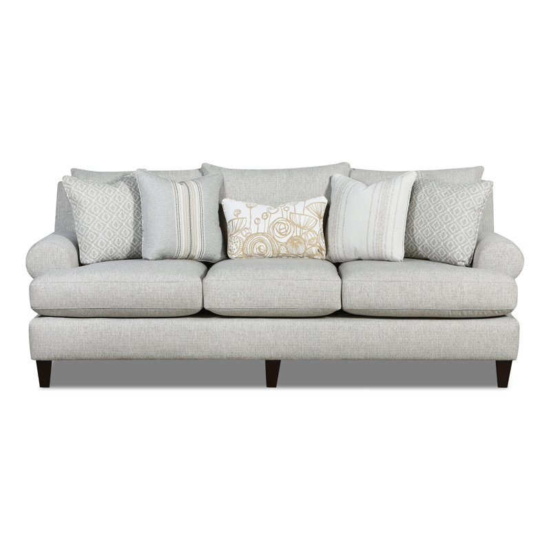 Southern Home Furnishings 98" Round Arm Sofa with Reversible Cushions ...
