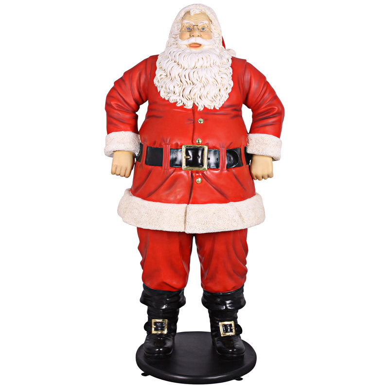 The Holiday Aisle® Jolly Santa Claus Life-Size Statue | Wayfair