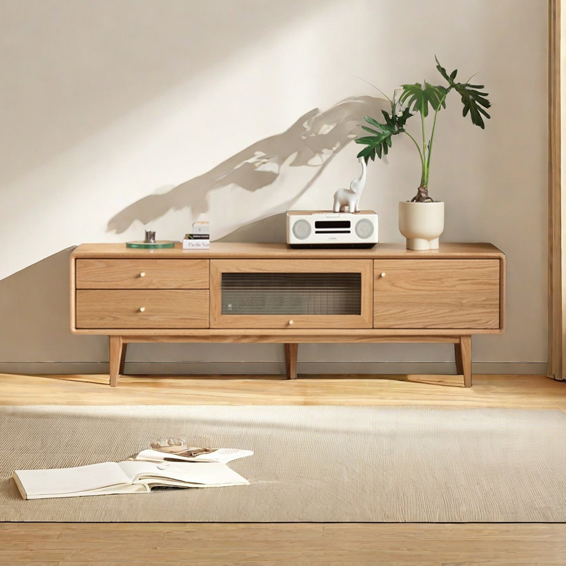 The Invincibles home Modern Simple Style Oak Wood TV Stand - Wayfair Canada