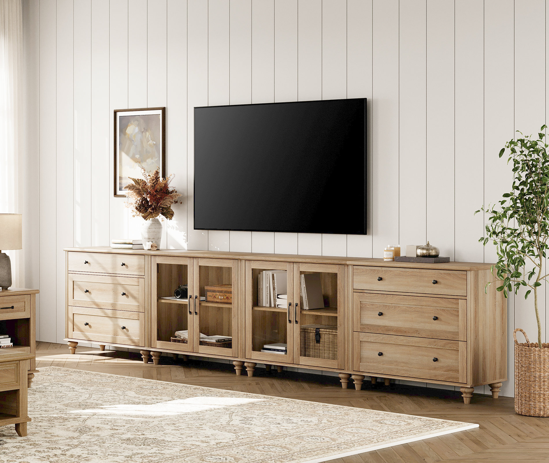 Alcott Hill TV Stand For Tvs Up To 105 Inch, Wood TV Console Table For ...