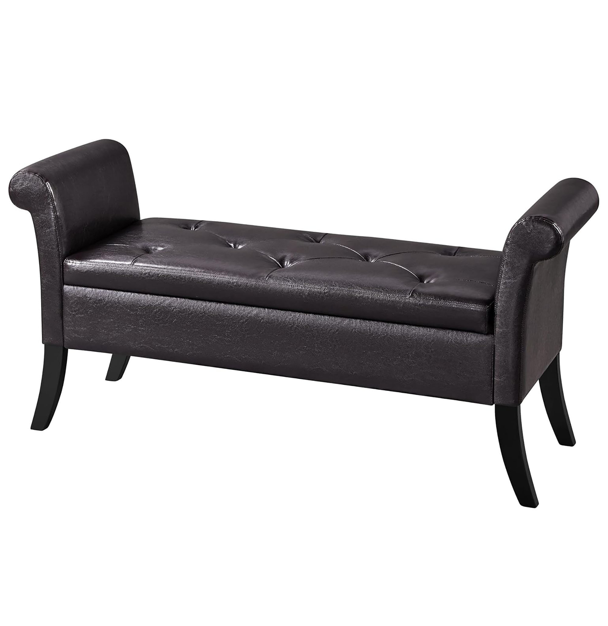 Everly Quinn Loistene Faux Leather Upholstered Storage Bench | Wayfair