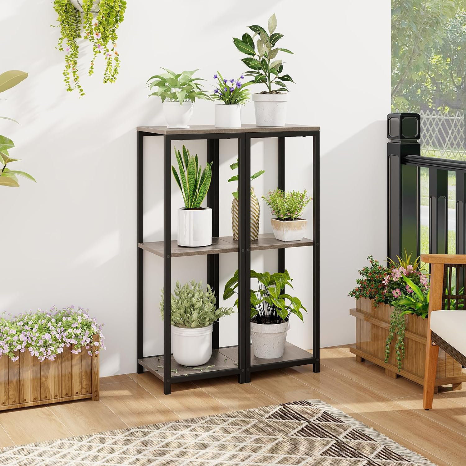 17 Stories 3 Tier Tall Plant Stand Indoor, 36 Inch Corner Plant Holder ...