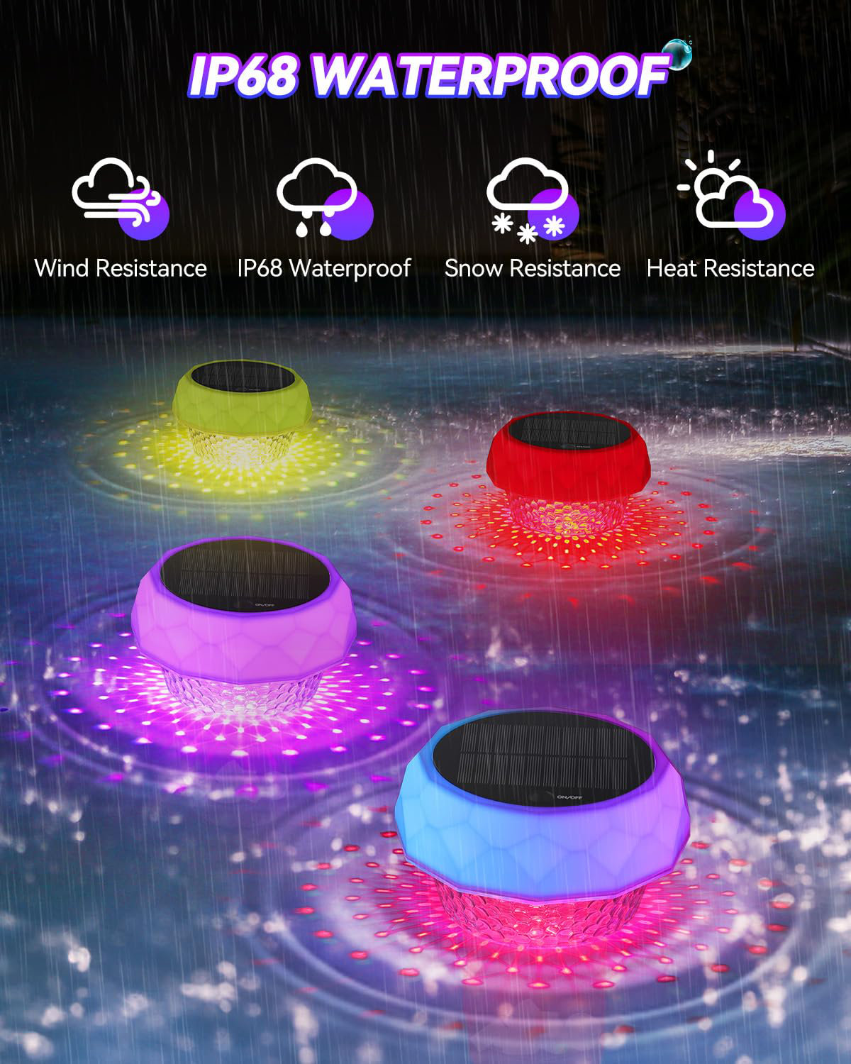 Zeki Shoggy Solar Pool Chlorine Floater, 2 Pack Floating Pool Lights ...