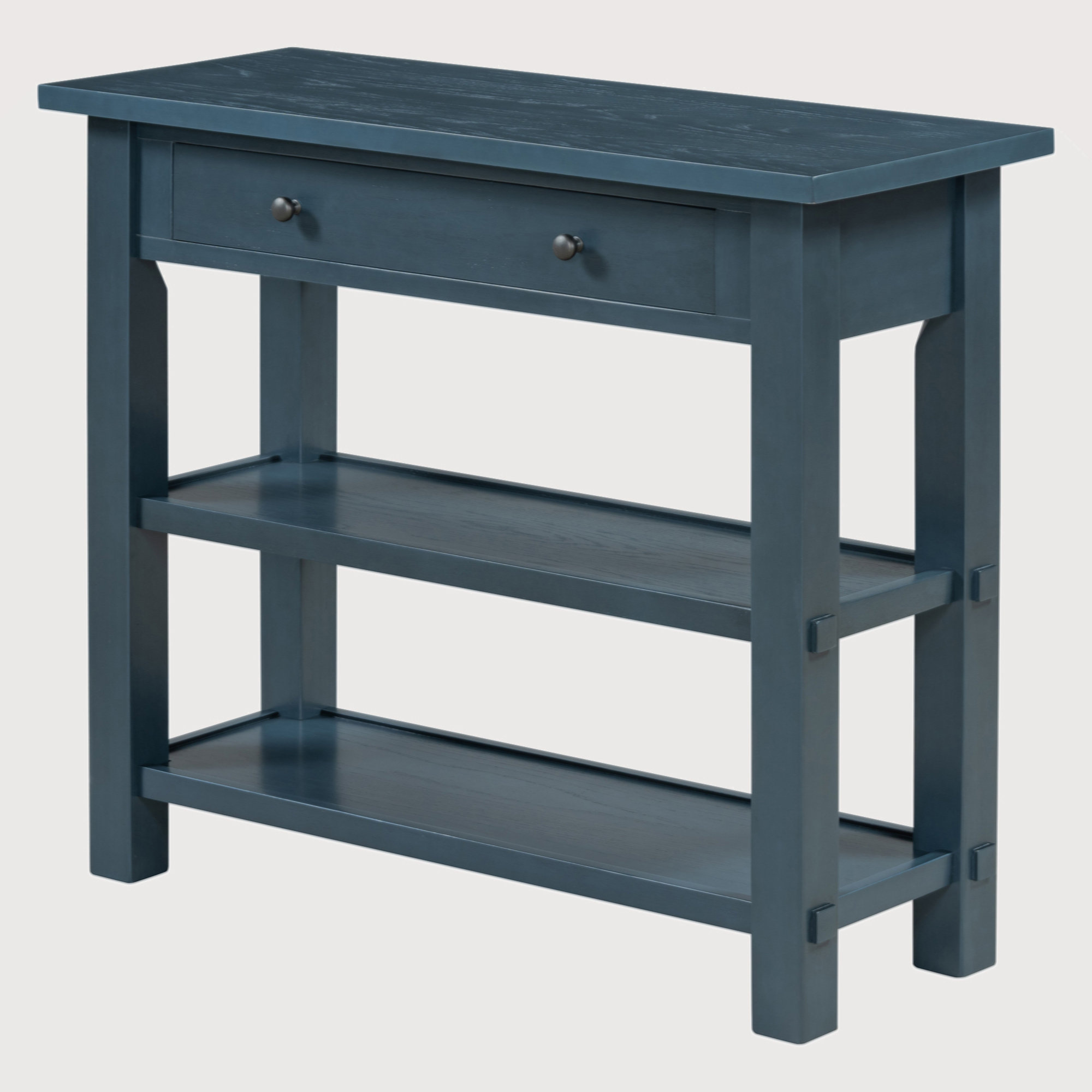 Winston Porter Retro Console Table with Drawer and Two Sturdy Shelves ...