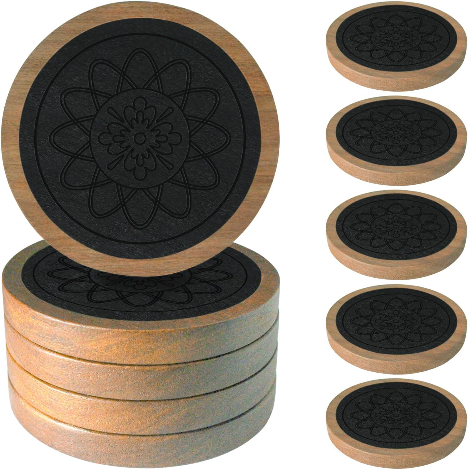Dakota Fields Wood Absorbent Coaster Sets of 5 | Wayfair