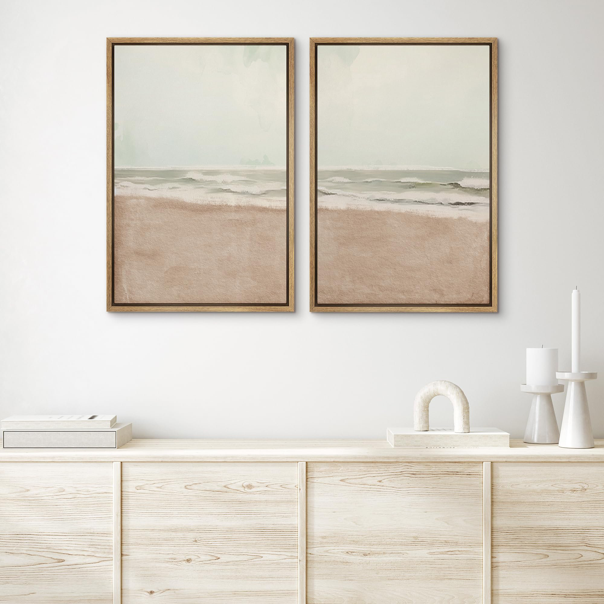 wall26 Coastal Calm Peaceful Shoreline And Oceanic Horizon Modern Art ...