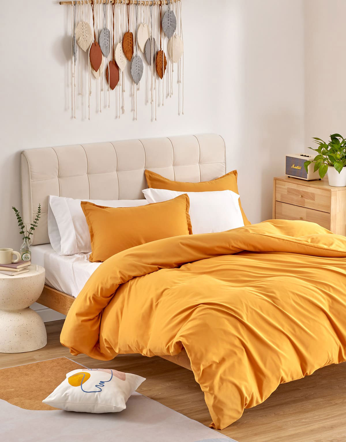 SONIVE Orange Polyester Duvet Cover Set & Reviews | Wayfair