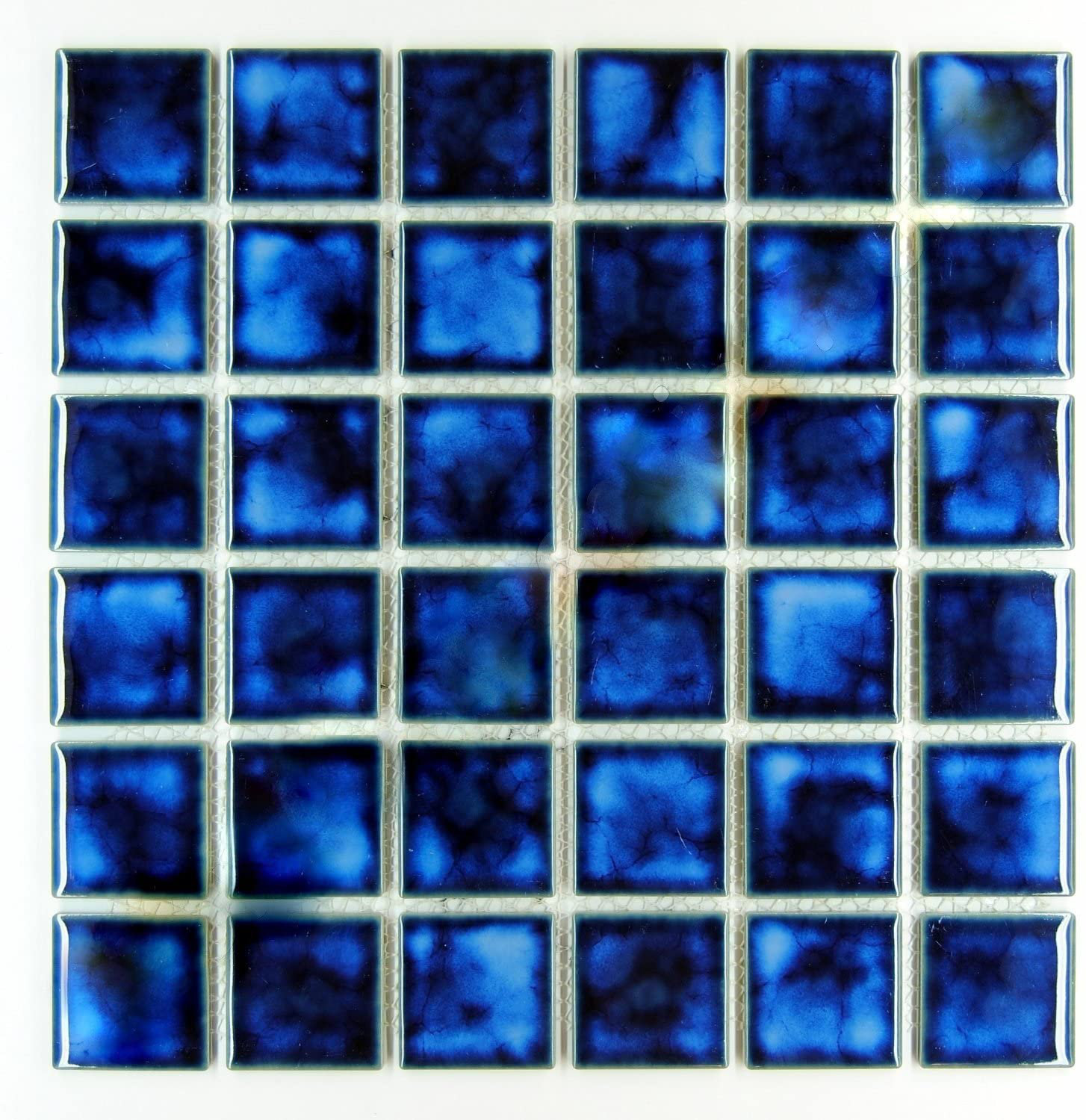 TENEDOS Ocean Blue 2" Square Porcelain Mosaic Pool Tile | Wayfair