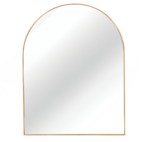 Ivy Bronx 30x40 Inch Gold Metal Framed Arched Bathrrom Mirror for Wall ...