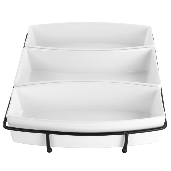 Gibson Elite Gracious Dining 4 Piece Stoneware Tidbit Dish With Metal ...