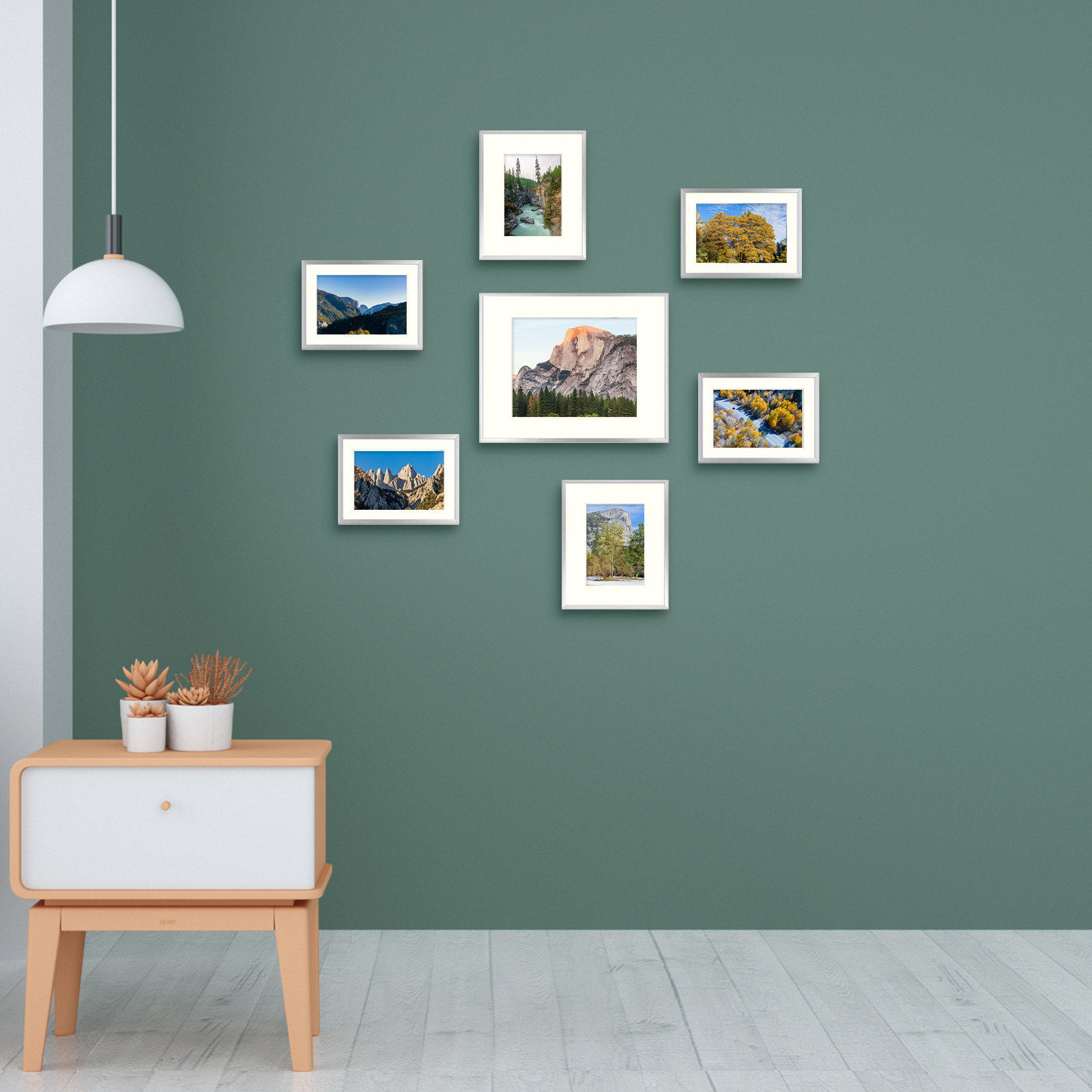 Ivy Bronx Giltner 7 Piece Gallery Wall Aluminum Picture Frame Set ...