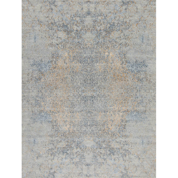 Samad Rugs Pinnacle Abstract Area Rug in Gray/Silver/Blue | Perigold