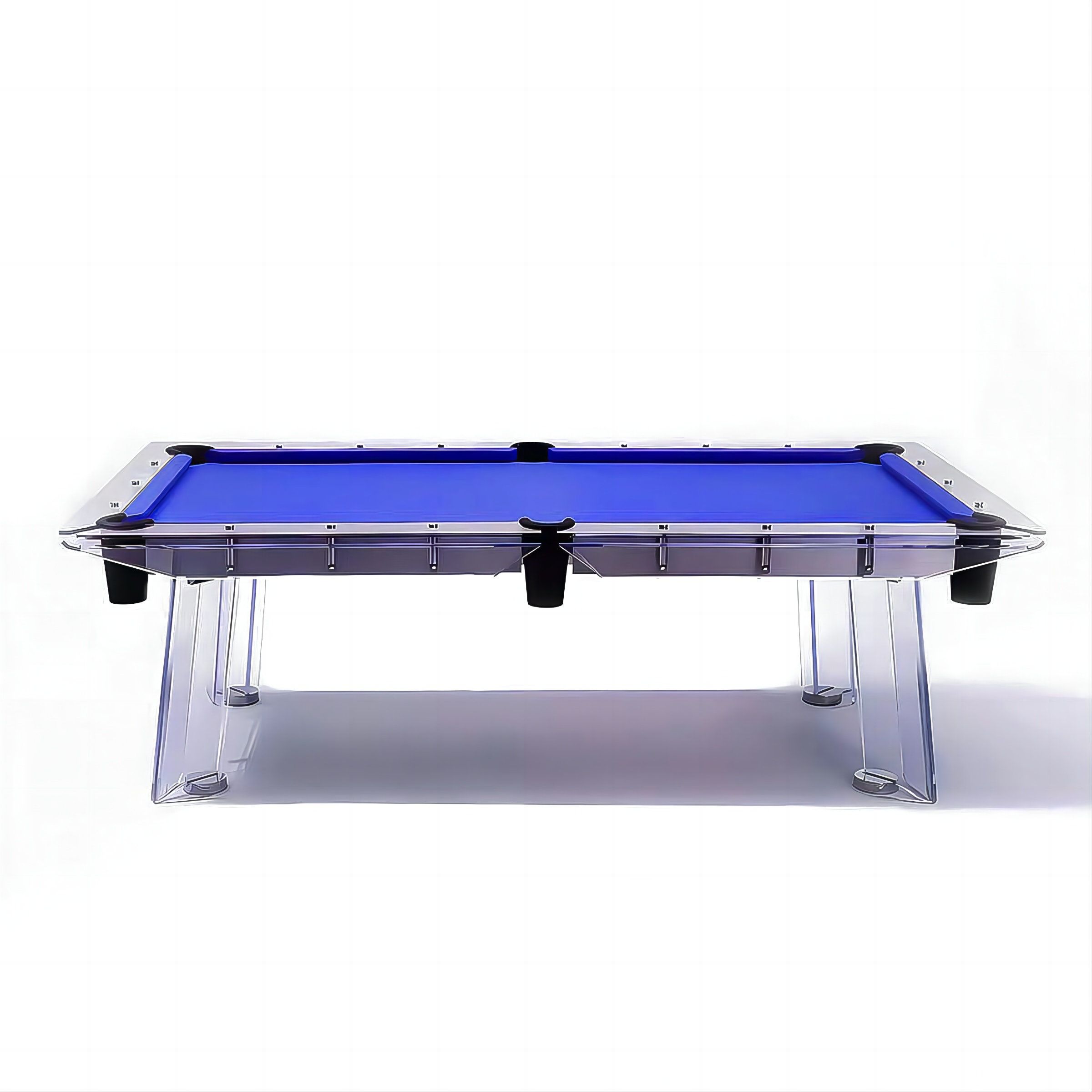 Recon Furniture 8' Clear Tempered Glass Pool Table,Royal Blue Felt ...