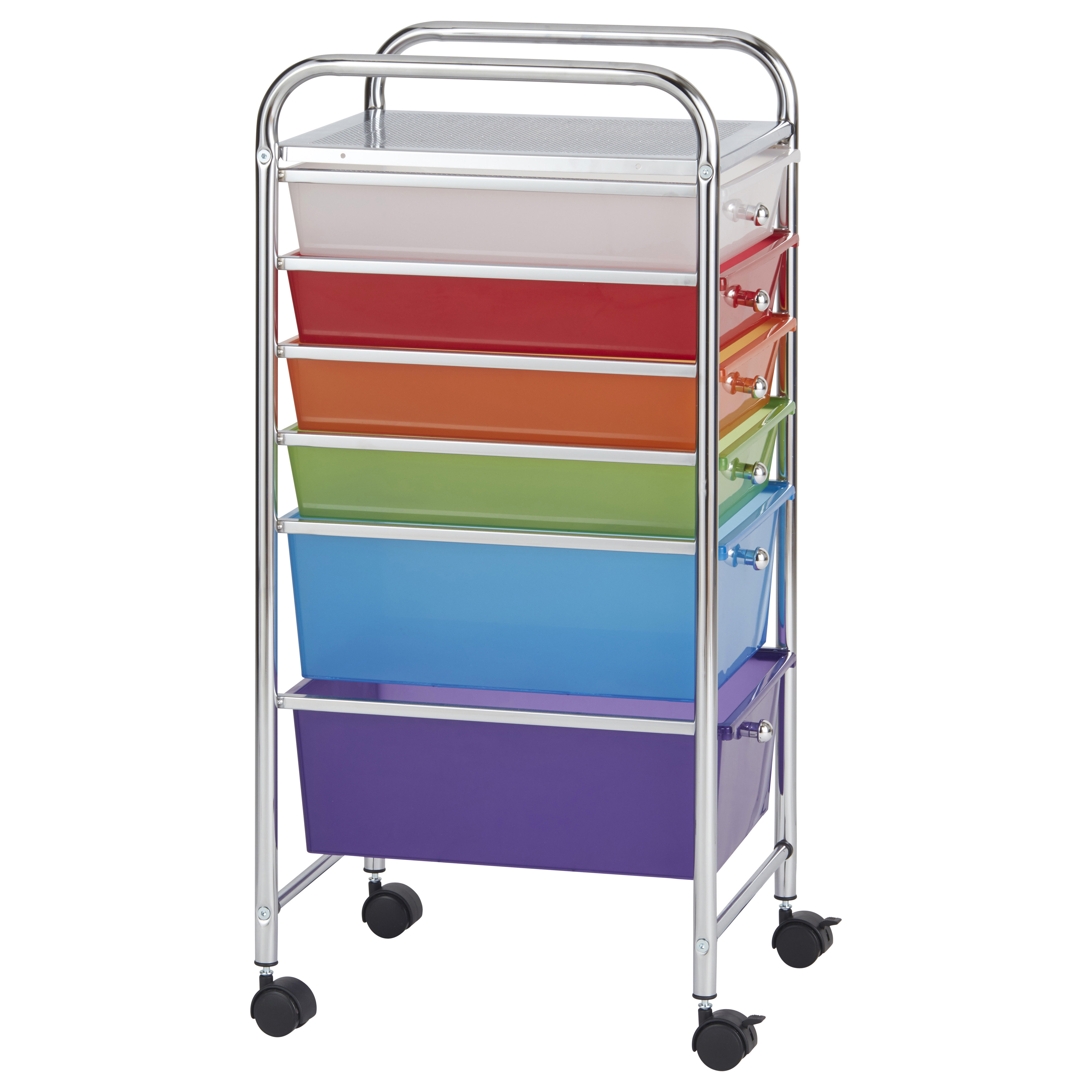 ECR4Kids® Mobile Organizers 6 Drawer Rolling Storage Chest & Reviews ...