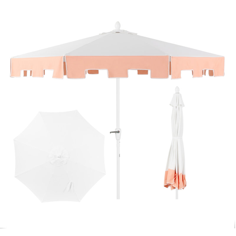 Arlmont & Co. Taveon 9 ft. Classic MidCentury Market Patio Umbrella ...
