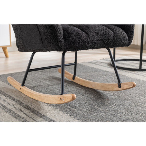 George Oliver Soft Teddy Fabric Rocking Chair for Nursery | Wayfair