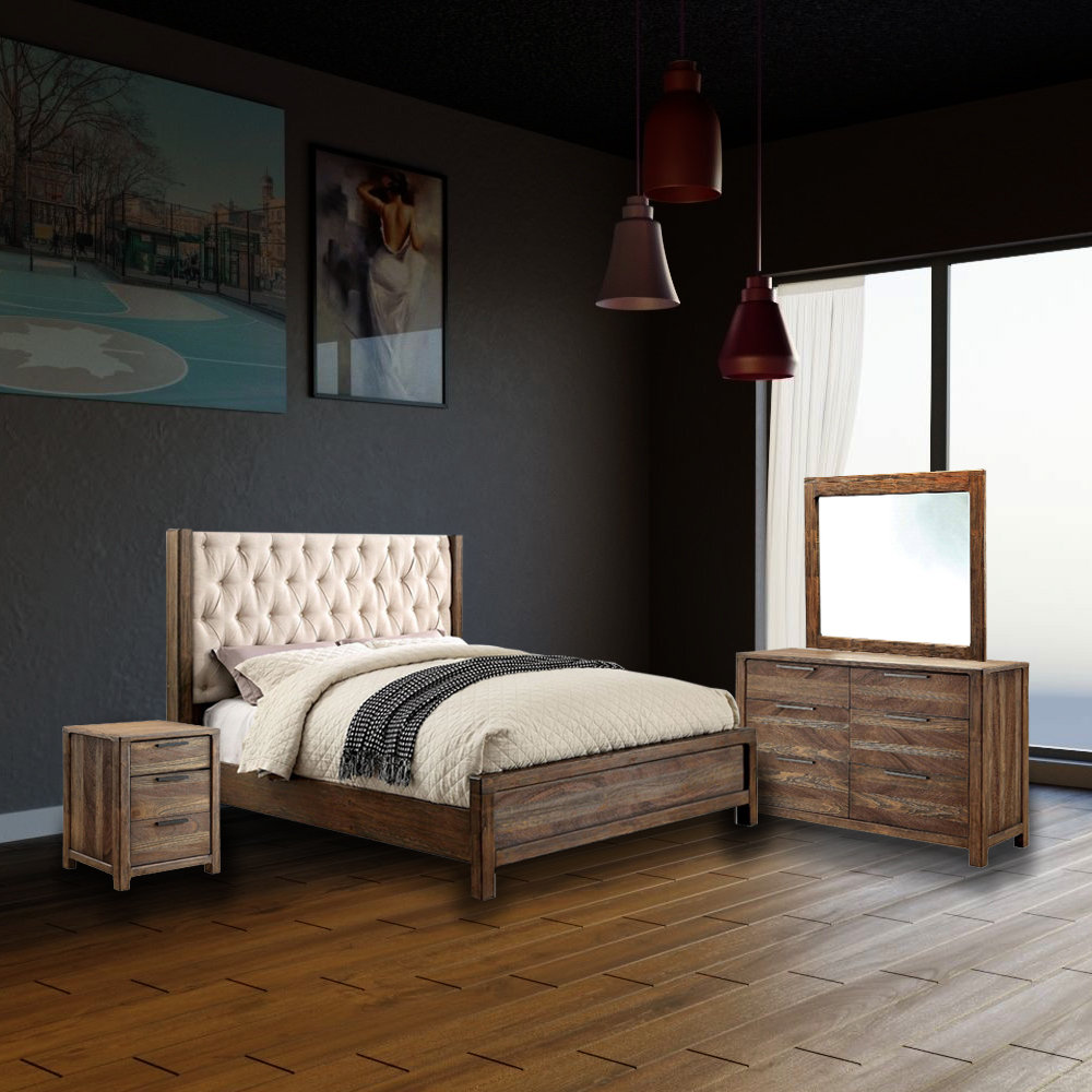 Foundry Select Yariah Queen Platform Solid Wood 4 Piece Bedroom Set ...