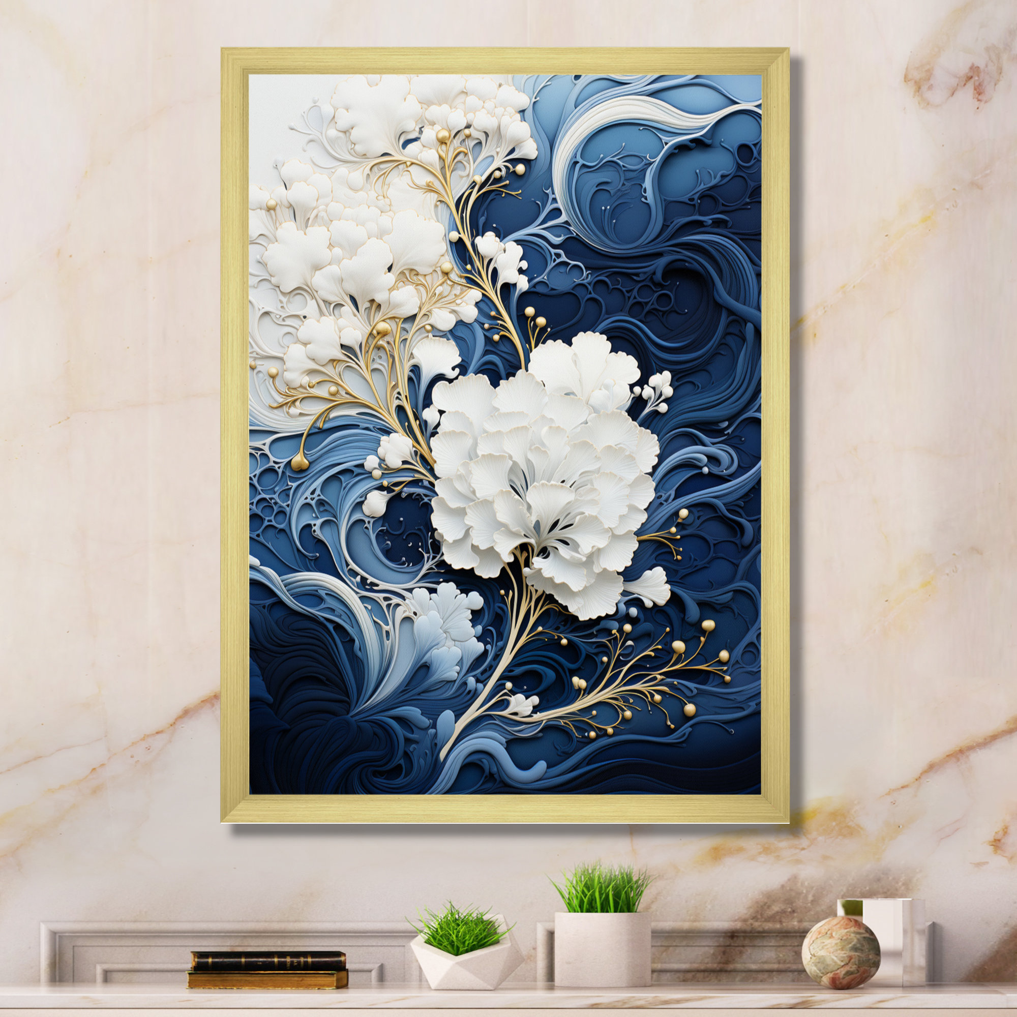 Winston Porter Laianna Liquid Ink Spiral III Framed On Canvas Print ...