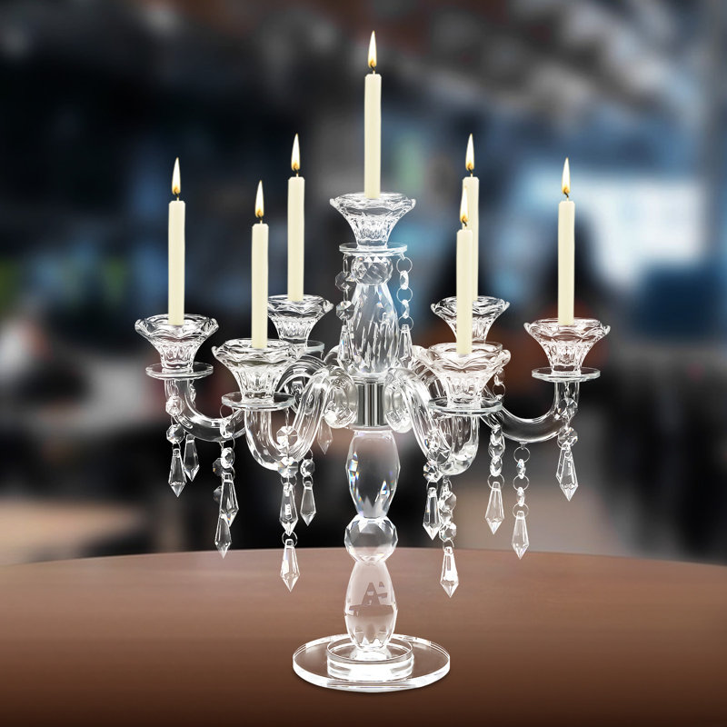 House of Hampton® 14'' H Crystal Tabletop Candelabra & Reviews | Wayfair